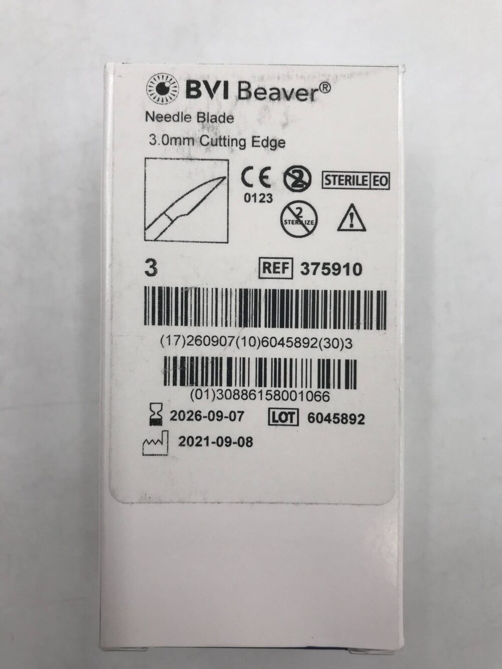 BVI 375910 Needle Blade Cutting Edge 3mm (3/Box) - GB TECH USA