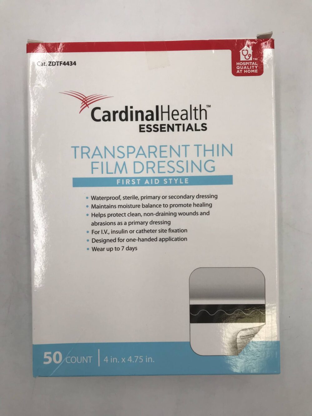 Cardinal Health ZDTF4434 Transparent Thin Film Dressing First Aid Style ...