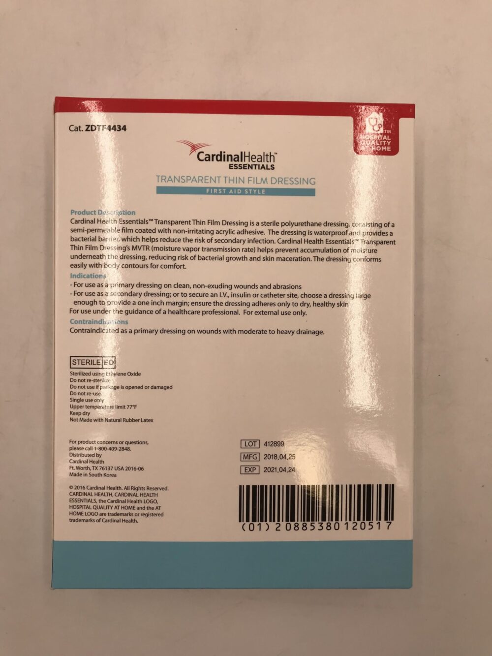 Cardinal Health ZDTF4434 Transparent Thin Film Dressing First Aid Style ...
