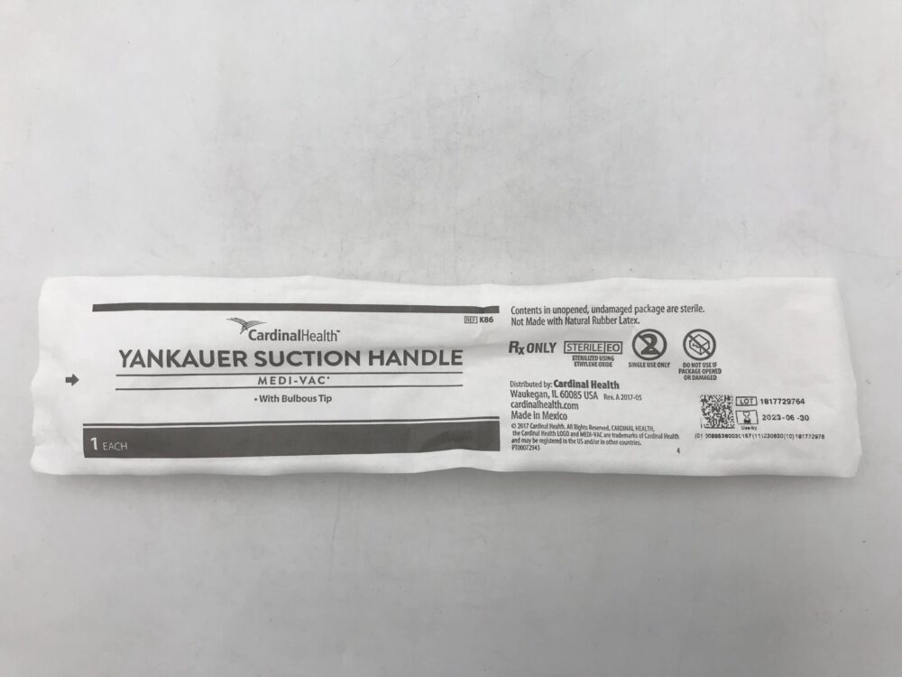 Cardinal Health K86 Yankauer Suction Handle Medi-Vac with Bulbous Tip ...