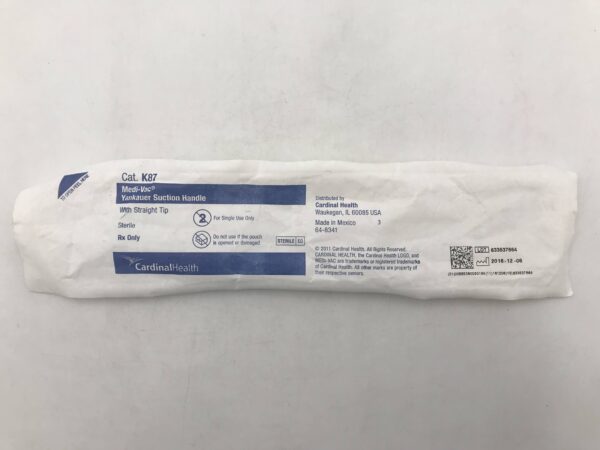 Cardinal Health K87 Yankauer Suction Handle Medi-Vac with Straight Tip ...
