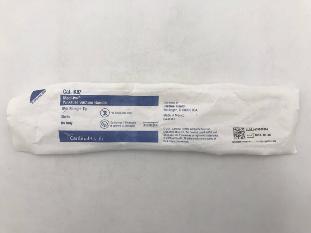 Cardinal Health K87 Yankauer Suction Handle Medi-Vac with Straight Tip ...