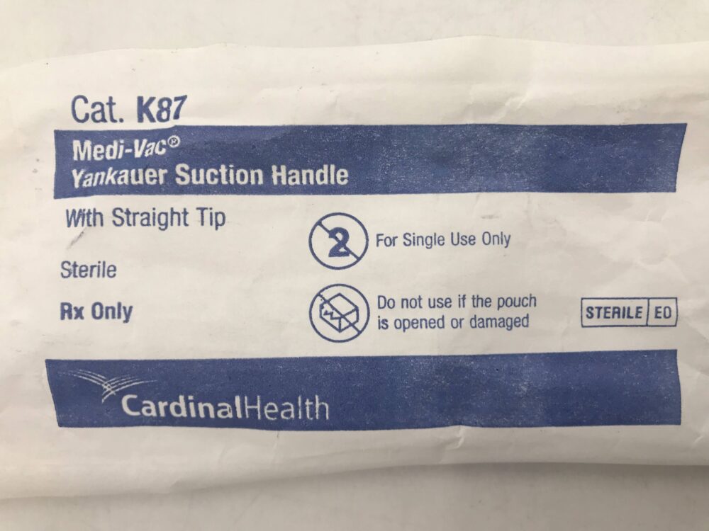 Cardinal Health K87 Yankauer Suction Handle Medi-Vac with Straight Tip ...