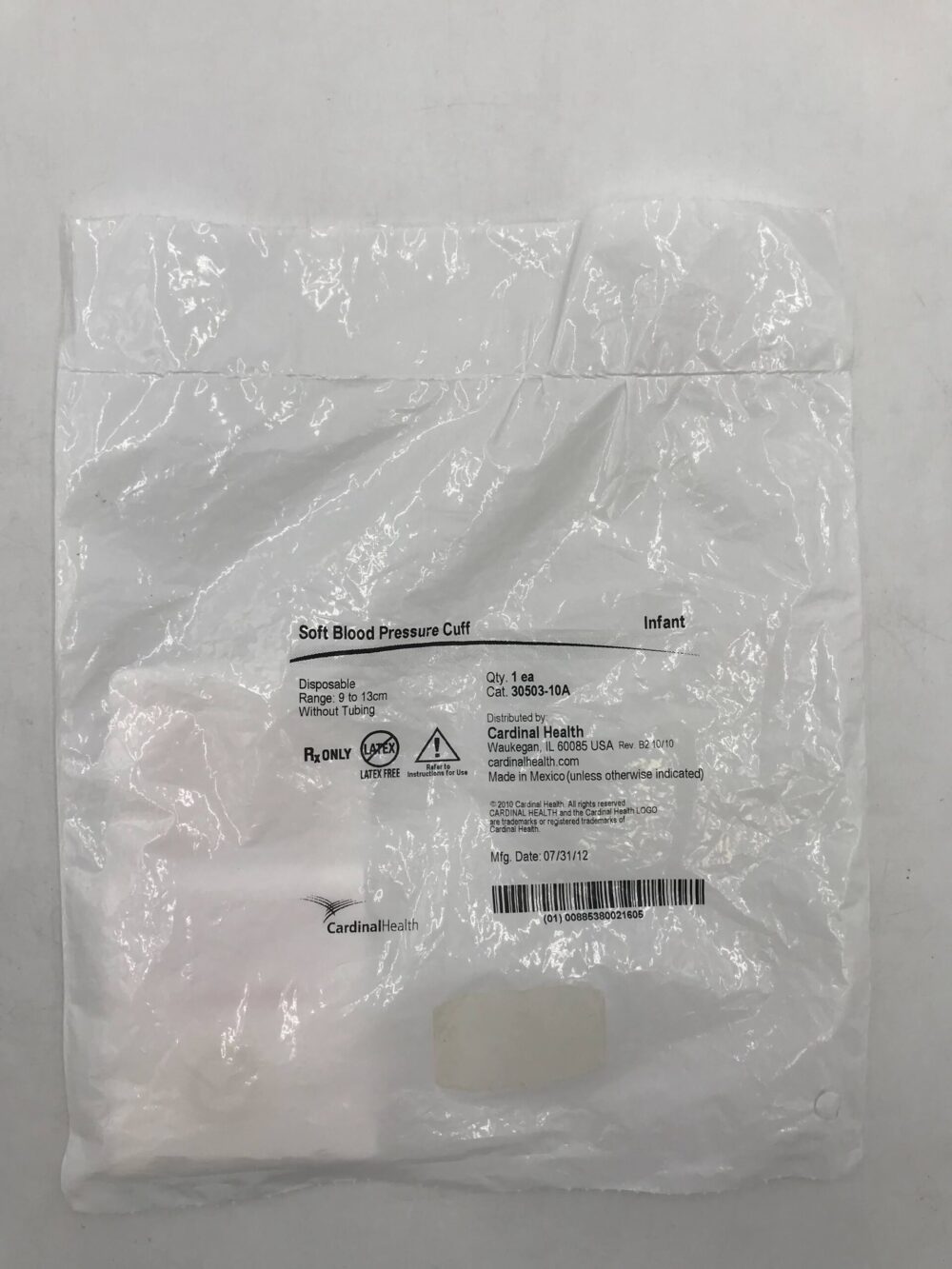 Cardinal Health 30503-10A Soft Blood Pressure Cuff Infant Disposable ...