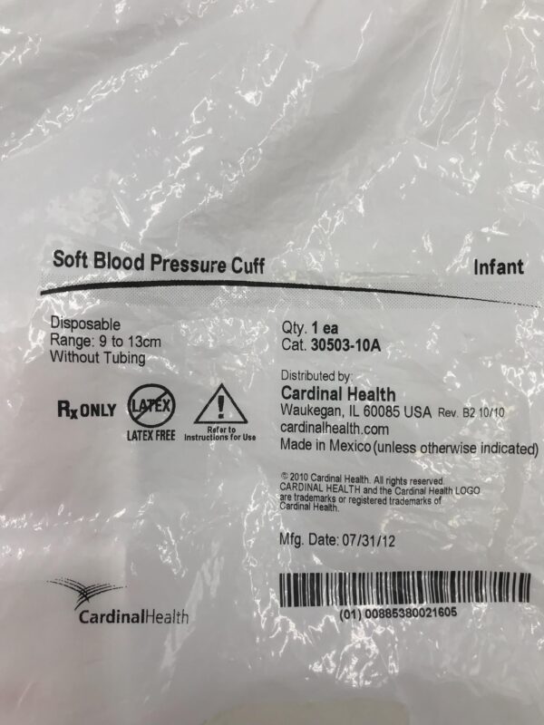 Cardinal Health 30503-10A Soft Blood Pressure Cuff Infant Disposable ...