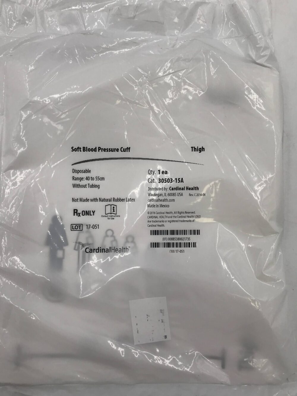Cardinal Health 30503-15A Soft Blood Pressure Cuff Thigh Disposable ...