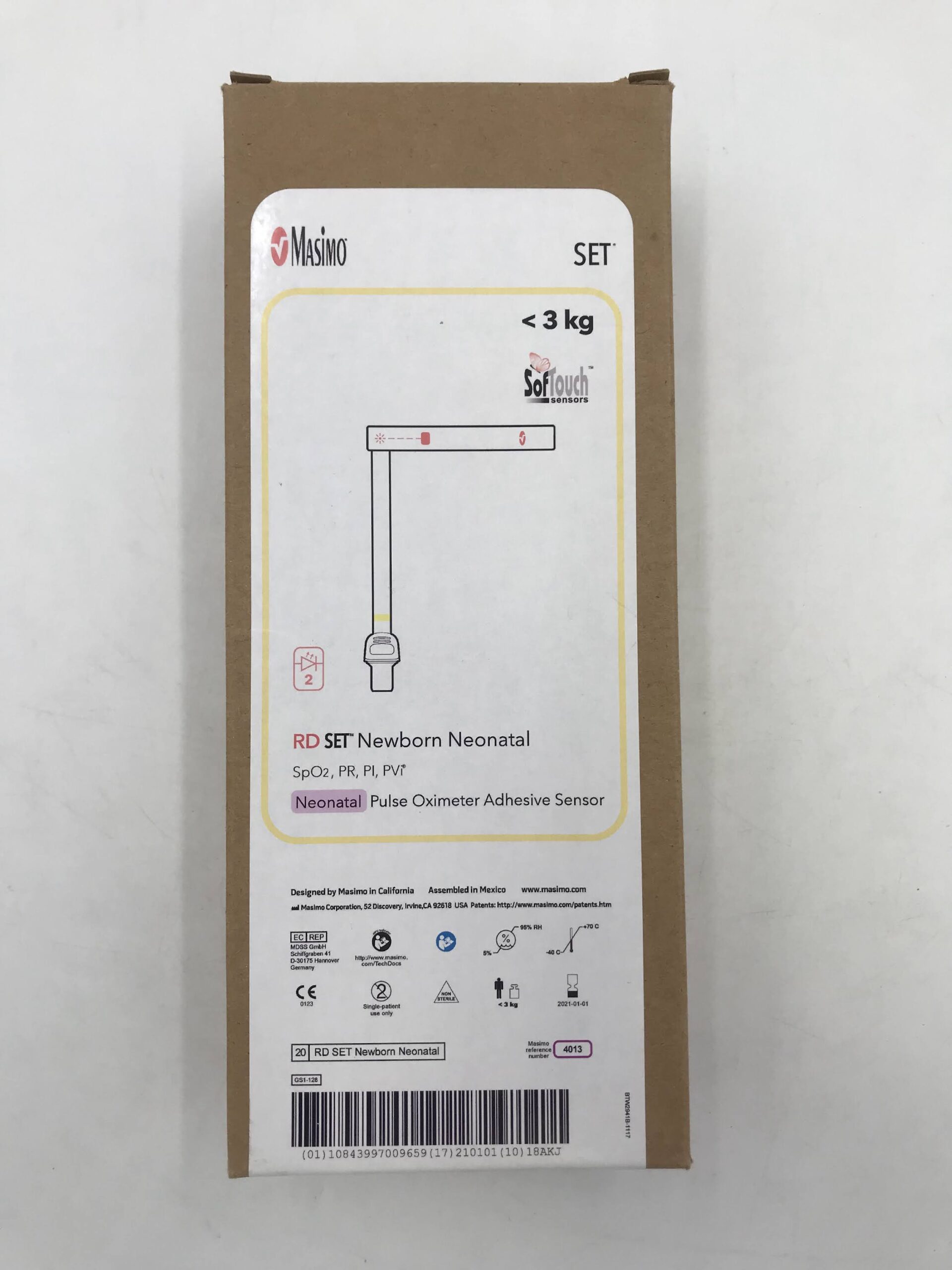 MASIMO 4013 SofTouch RD Set Newborn Neonatal SpO2, PR, PI, Psi ...