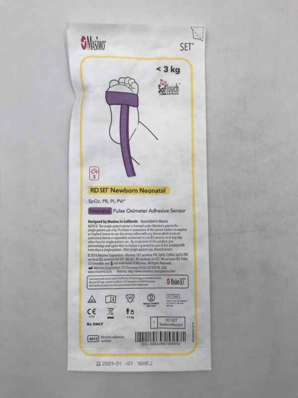 MASIMO 4013 SofTouch RD Set Newborn Neonatal SpO2, PR, PI, Psi ...