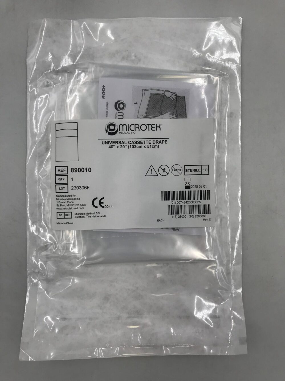 MICROTEK 890010 Universal Cassette Drape 40in x 20in - GB TECH USA