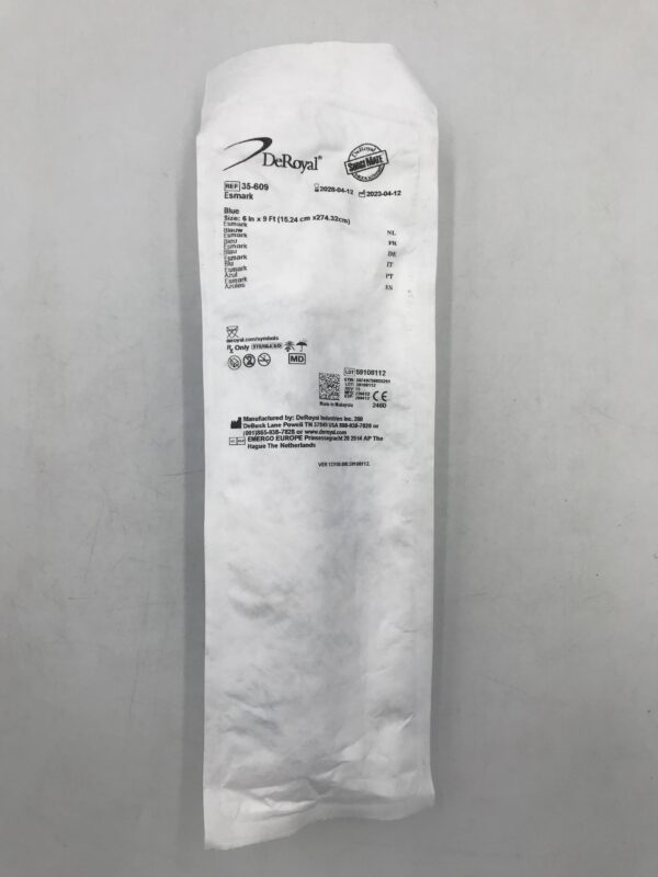 DEROYAL 35-609 Esmark Bandage Blue 6in x 9ft - GB TECH USA