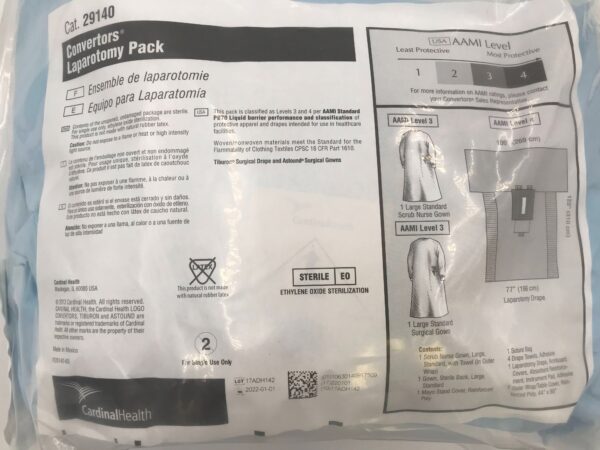 CARDINAL HEALTH 29140 Convertors Laparotomy Pack 106″ x 122″ x 77″ (X ...