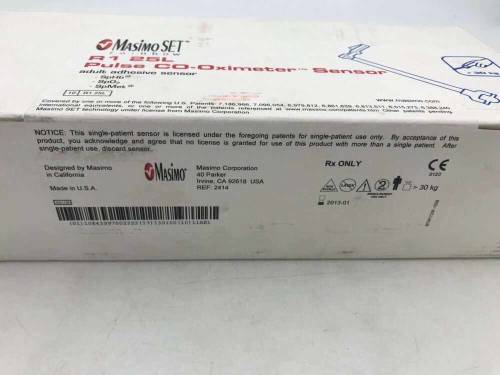 MASIMO 2414 Rainbow R1 25L Adult/Neonatal Pulse Oximeter Adhesive ...