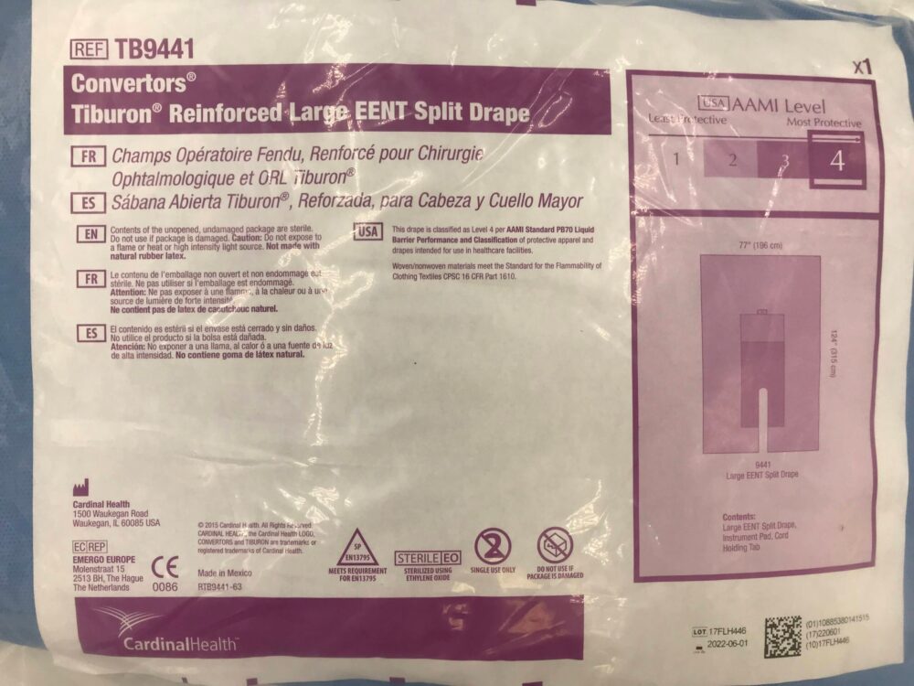 CARDINAL HEALTH TB9441 Convertors Tiburon Reinforced Large EENT Split ...