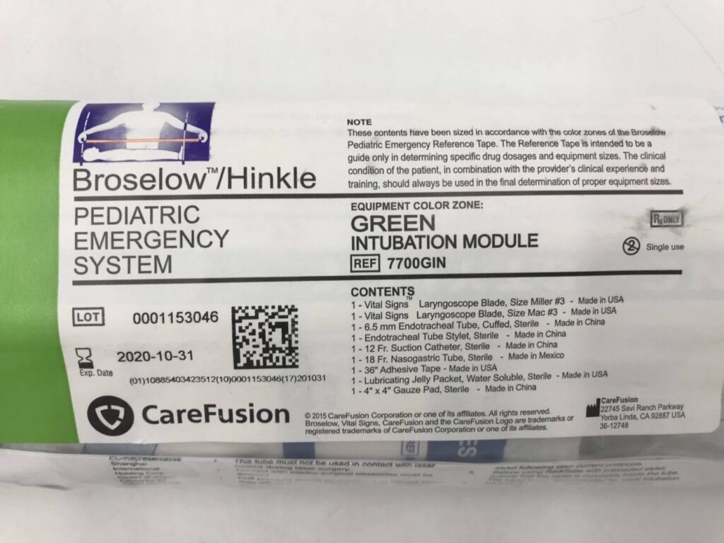 CAREFUSION 7700GIN Broselow/Hinkle Pediatric Emergency System ...