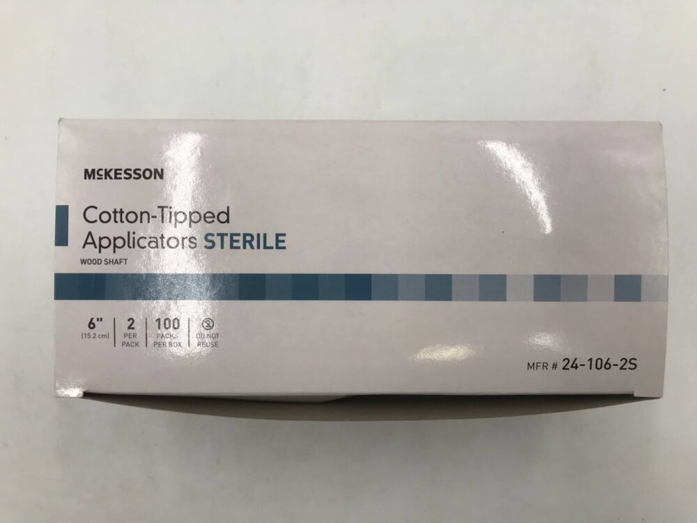 McKesson 24-106-2S Cotton-Tipped Applicators Sterile Wood Shaft 6" (100 ...