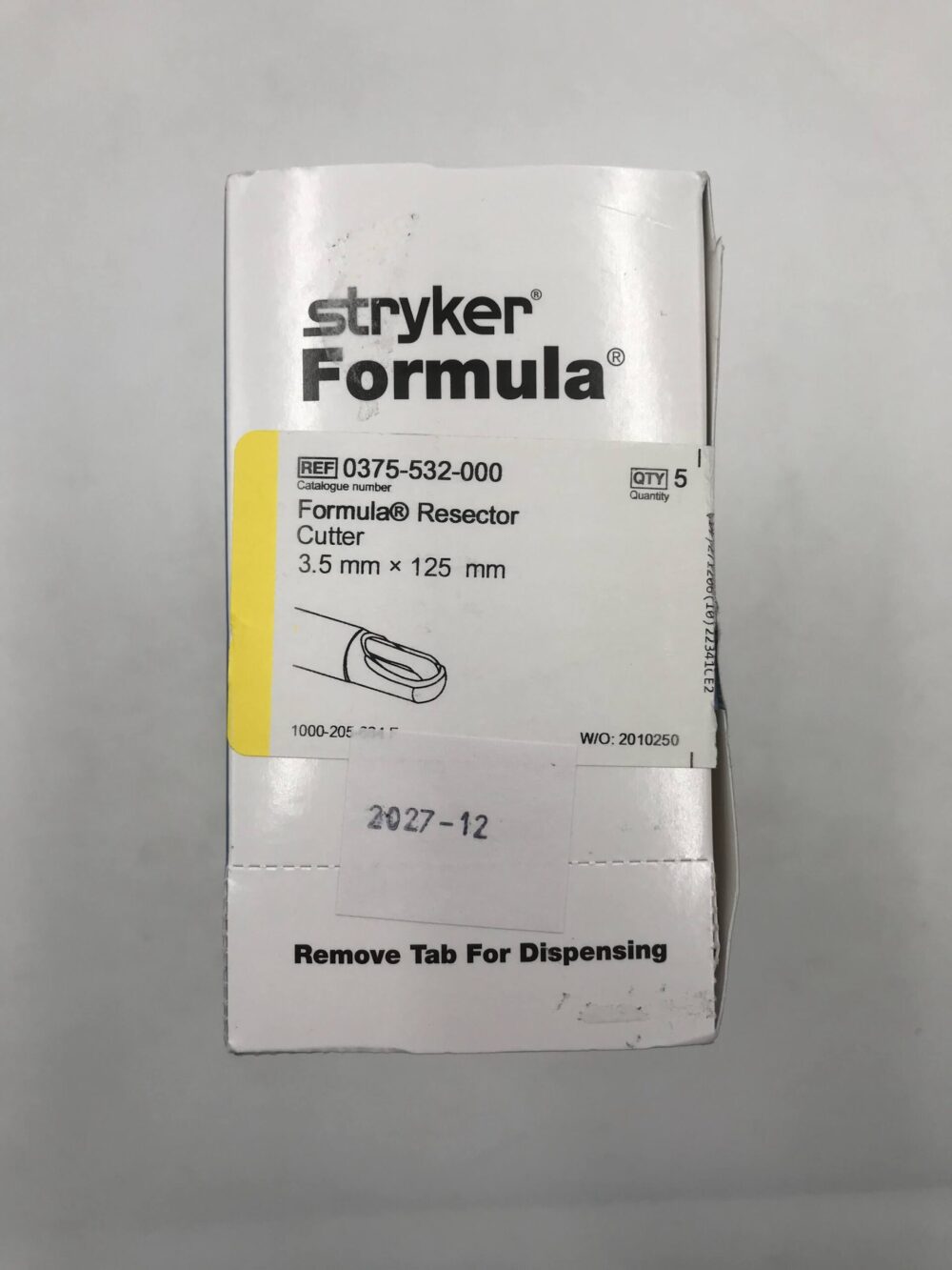 STRYKER 0375-532-000 Formula Arthroscopic Shaver Blade Resector Cutter 3.5mm x 125mm (5/Box)(X ...