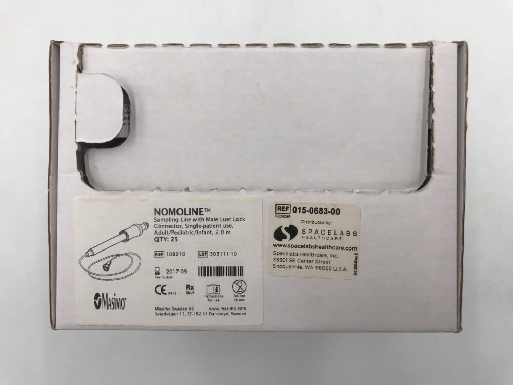Masimo 108210 Nomoline Sampling Line with Male Luer Lock Connector (25 ...