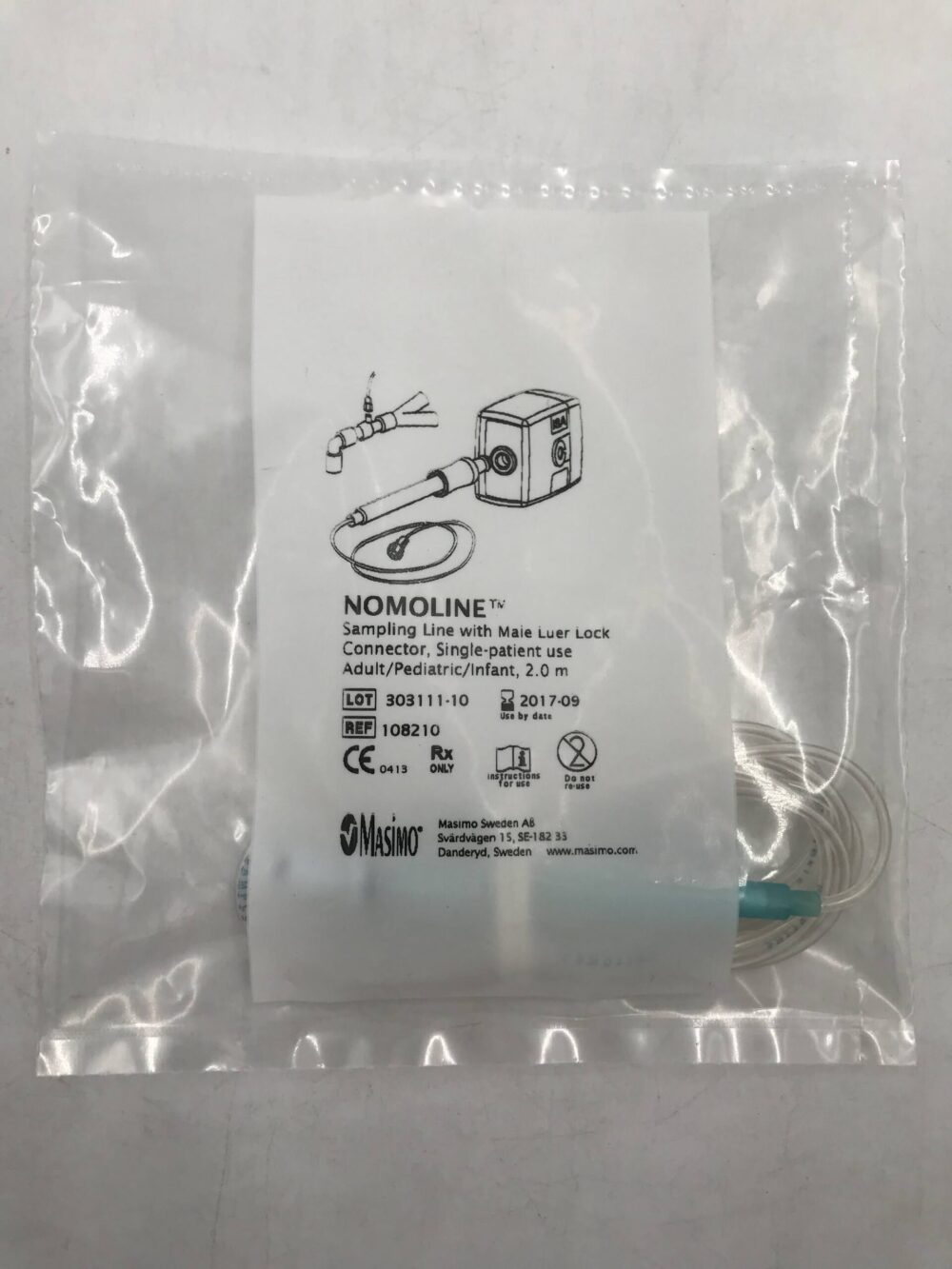 Masimo 108210 Nomoline Sampling Line with Male Luer Lock Connector (X ...