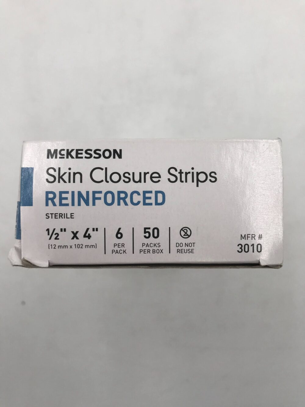 McKesson 3010 Skin Closure Strips Reinforced 1/2" x 4" (50/Box) - GB ...