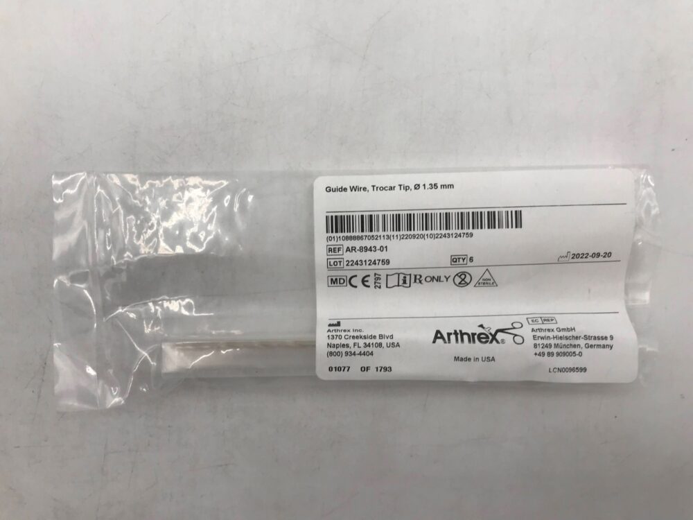 ARTHREX AR-8943-01 Guide Wire, Trocar Tip 1.35mm – GB TECH USA