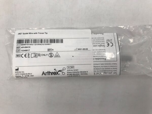 ARTHREX AR-8941K Guide Wire w/Trocar Tip .062in (6/Pkg) – GB TECH USA