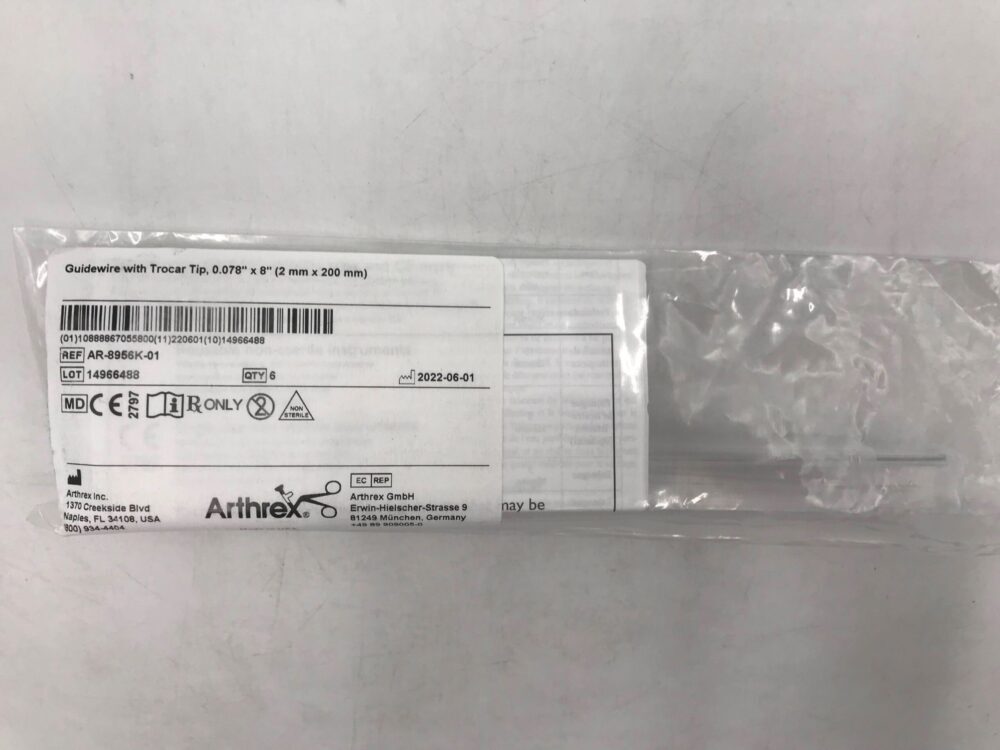 ARTHREX AR-8956K-01 Guidewire w/Trocar Tip 0.078in x 8in (6/Pkg) - GB ...