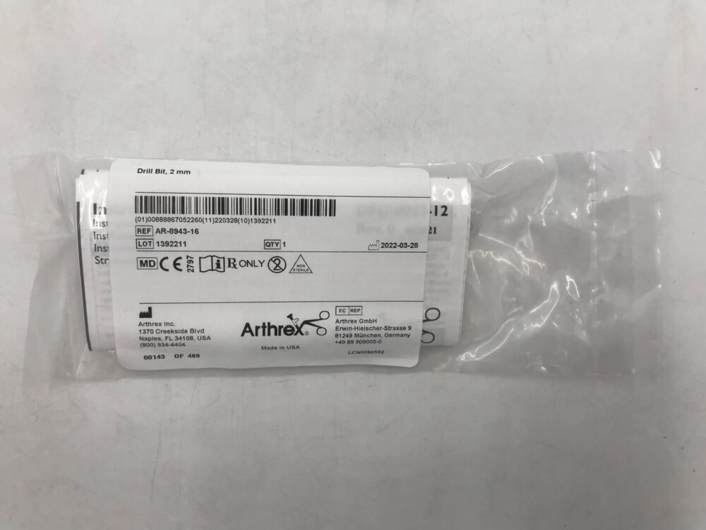 ARTHREX AR-8943-16 Drill Bit, Reusable 2mm - GB TECH USA