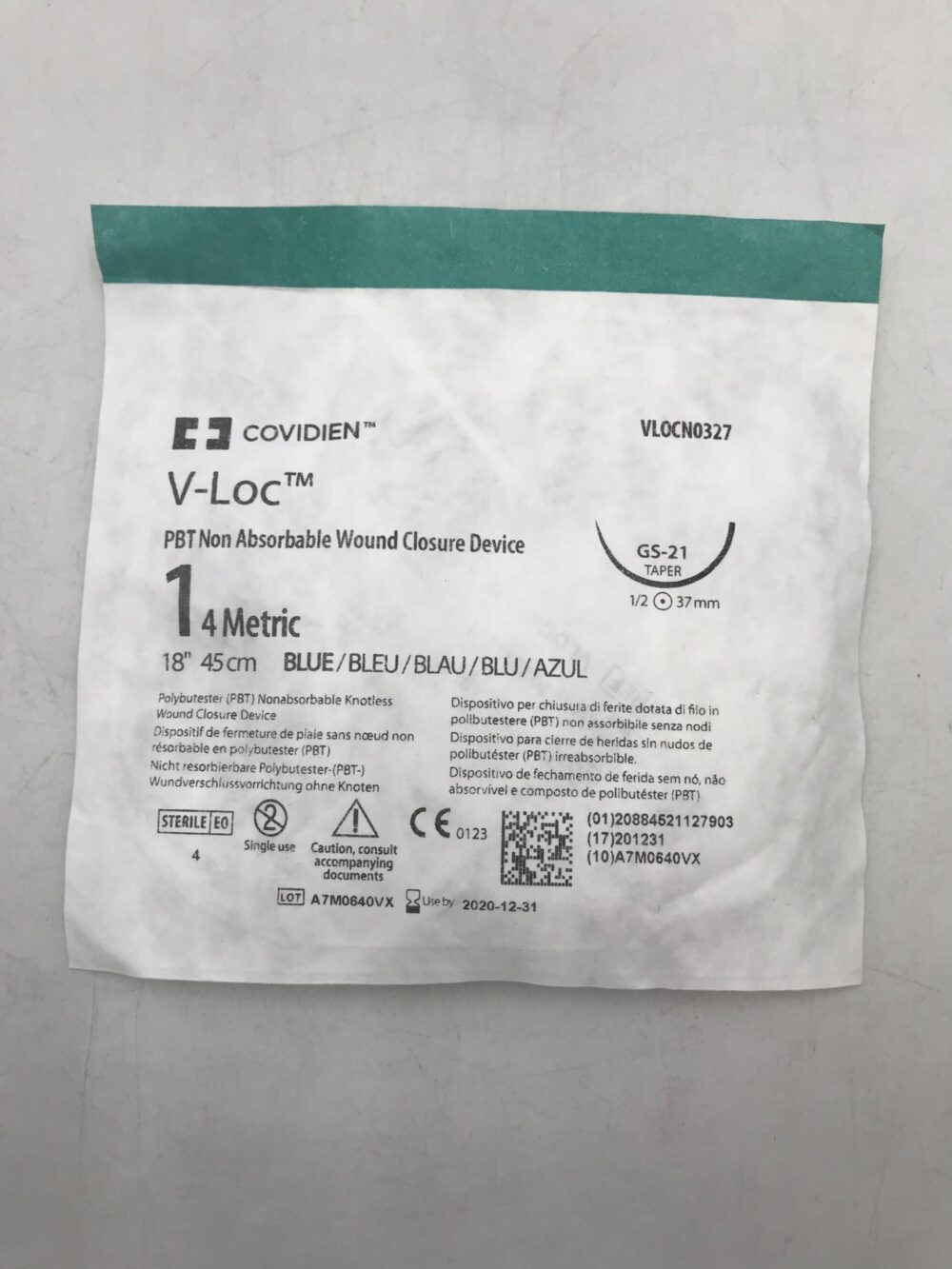 COVIDIEN VL0CN0327 V-Loc PBT Non Absorbable Wound Closure Device 1 ...
