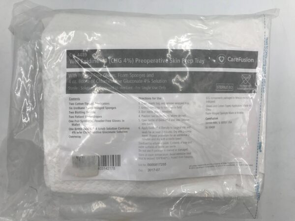 CAREFUSION 4489 Wet Exidine -4(CHG4%) Preoperative Skin Prep Tray(X ...
