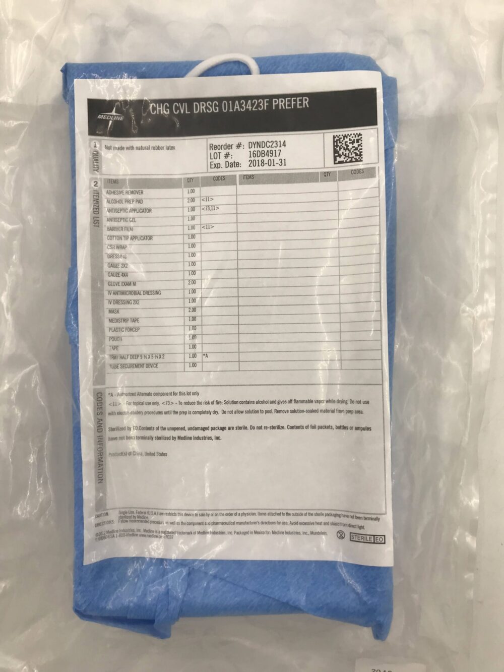 MEDLINE DYNDC2314 CHG CVL DRSG 01A3423F Prefer (X) - GB TECH USA