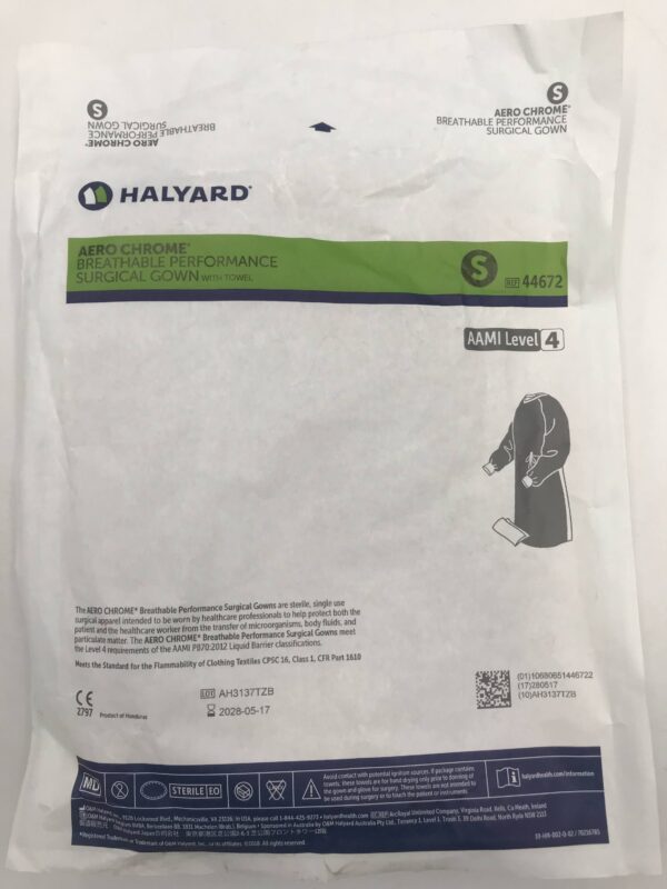 HALYARD 44672 Aero Chrome Breathable Performance Surgical Gown w/Towel ...