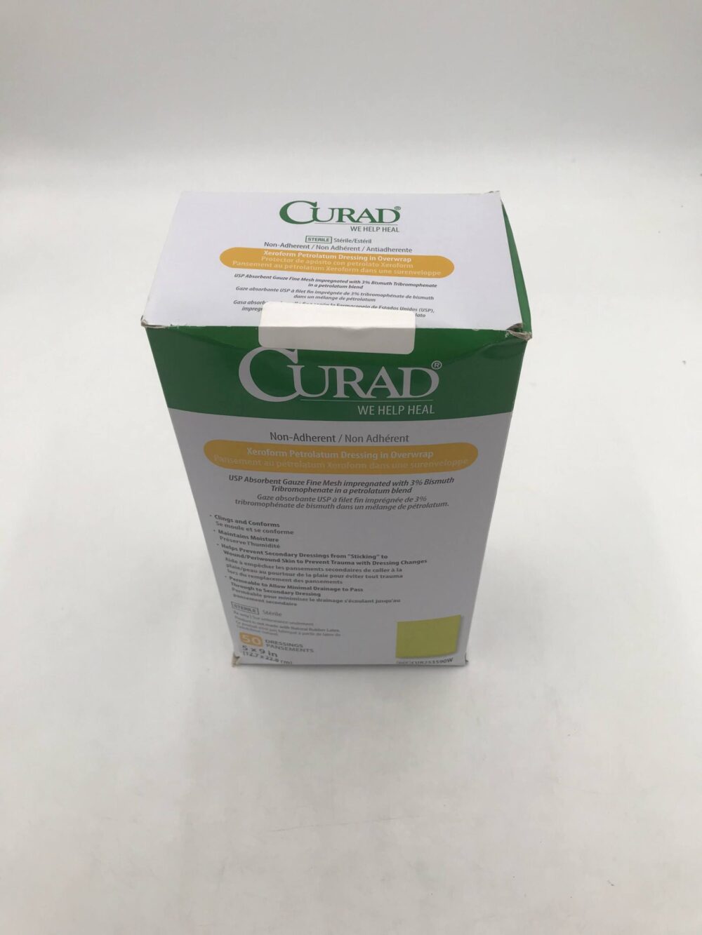 Medline CUR253590W Curad Non-Adherent Xeroform Petrolatum Dressing in ...