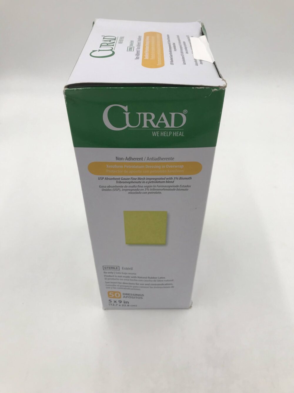 Medline CUR253590W Curad Non-Adherent Xeroform Petrolatum Dressing in ...