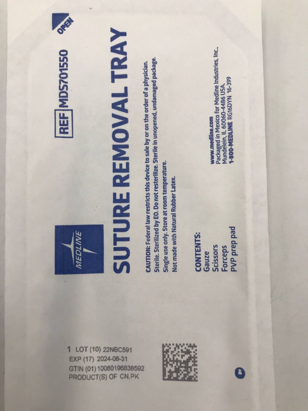 MEDLINE MDS701550 Suture Removal Tray - GB TECH USA