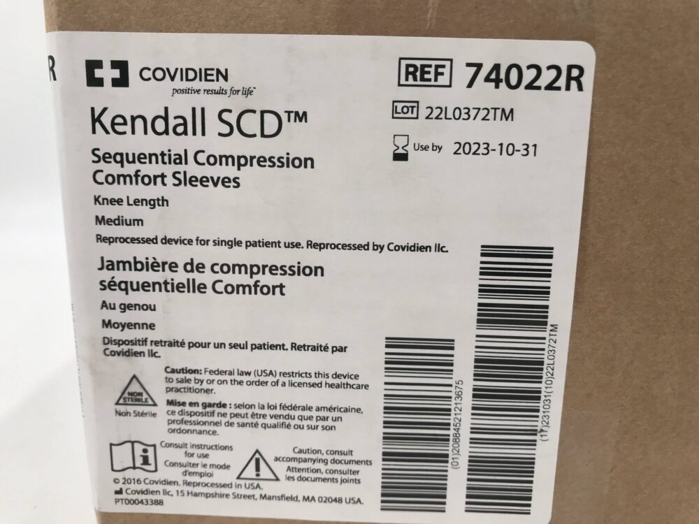 Covidien 74022R Kendall SCD Sequential Compression Comfort Sleeves Knee ...