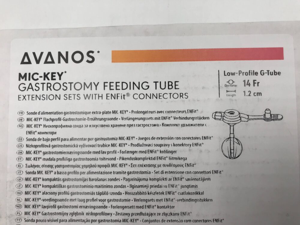 Avanos 8140-14-1.2 Mic-Key* Gastrostomy Feeding Tube Extension Sets ...