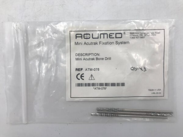 Acumed ATM-078 Mini Acutrak Bone Drill (3/Package) - GB TECH USA