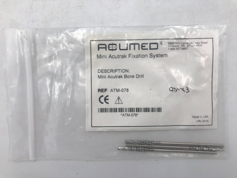 Acumed ATM-078 Mini Acutrak Bone Drill (3/Package) - GB TECH USA