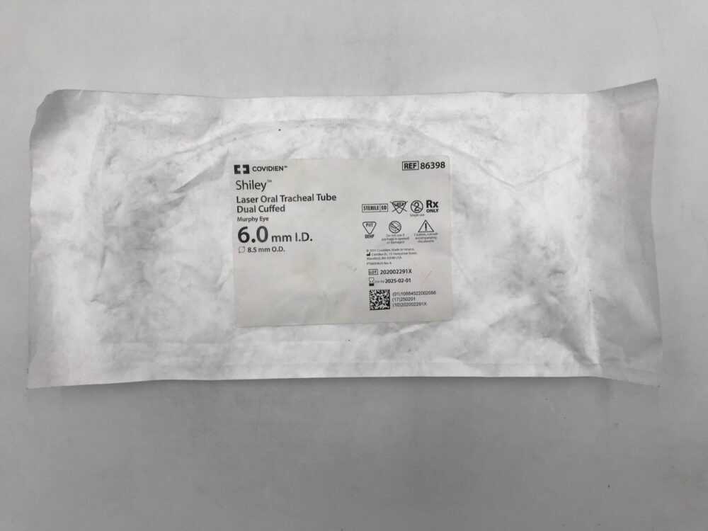 COVIDIEN 86398 Shiley Laser Oral Tracheal Tube Dual Cuffed Murphy Eye ...