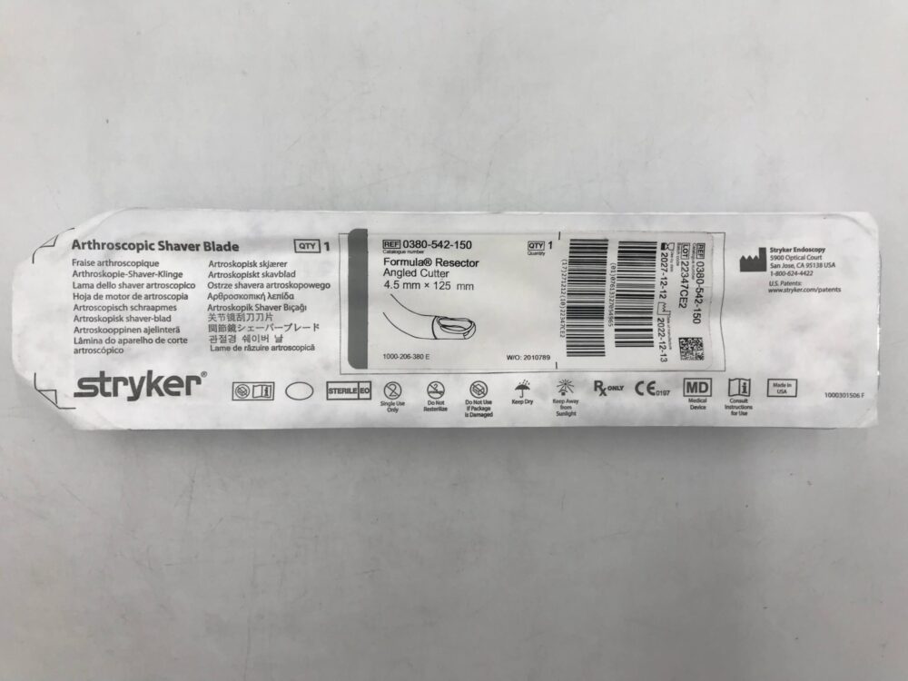 STRYKER 0380-542-150 Formula Resector Angled Cutter Arthroscopic Blade ...