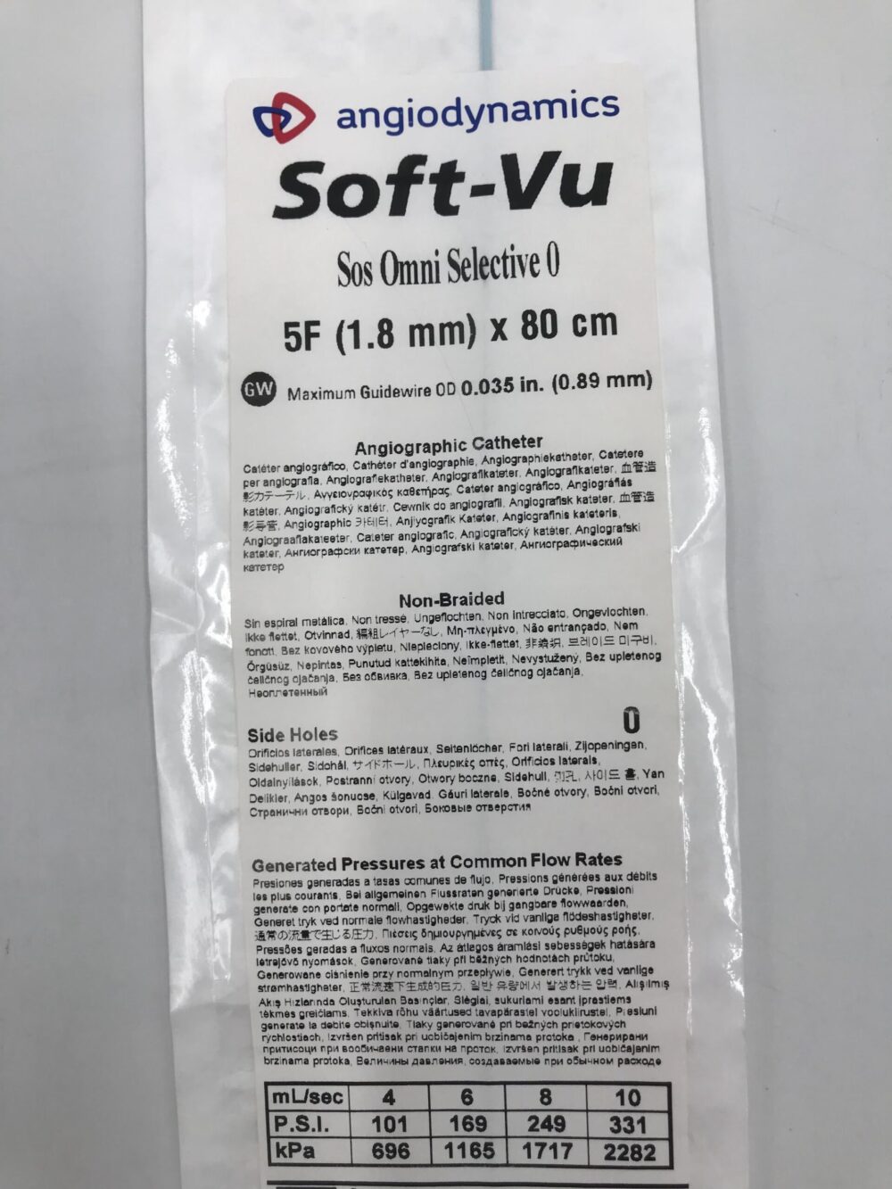 AngioDynamics 10720407 Soft-Vu Angiographic Catheter SOS Omni Selective ...