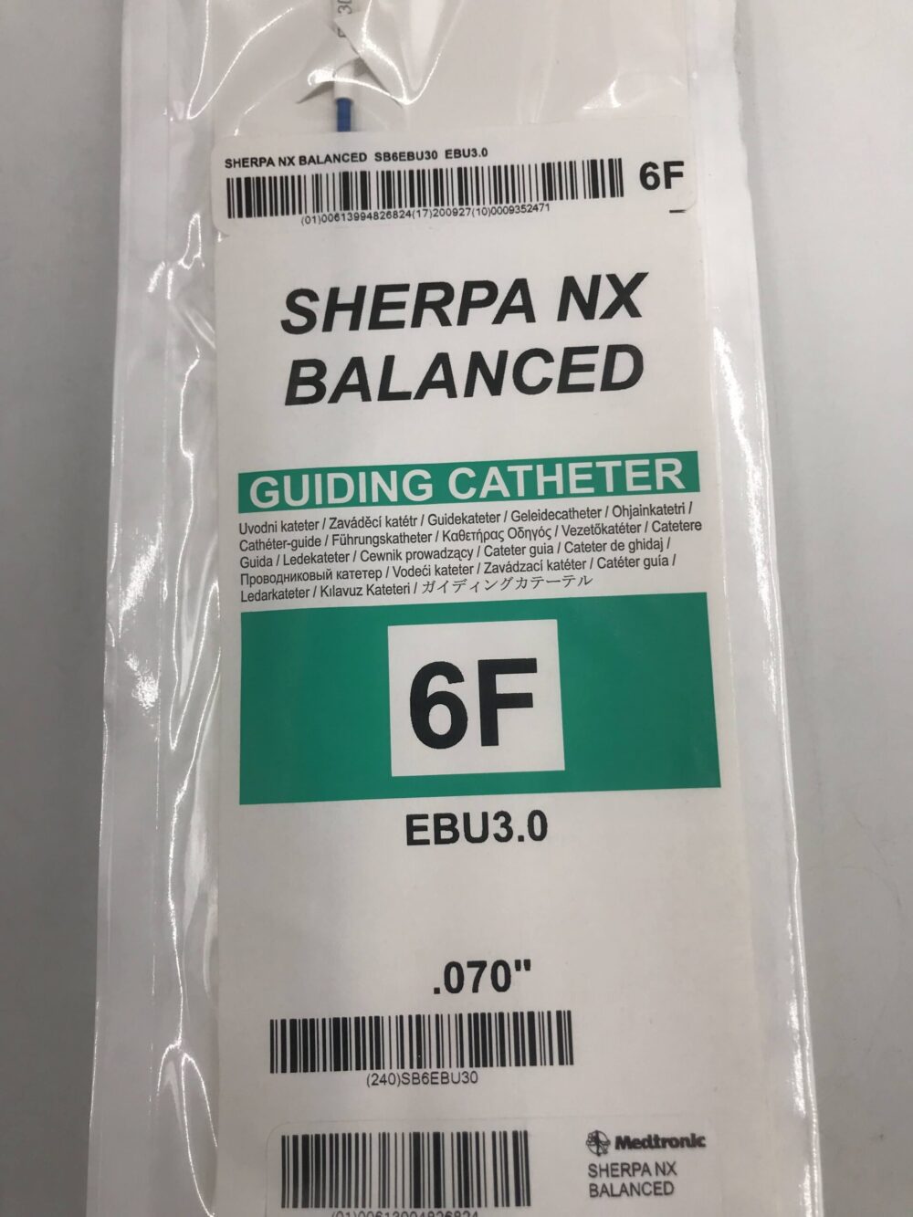Medtronic SB6EBU30 Sherpa NX Balanced Guiding Catheter EBU 3.0 6F 100cm ...