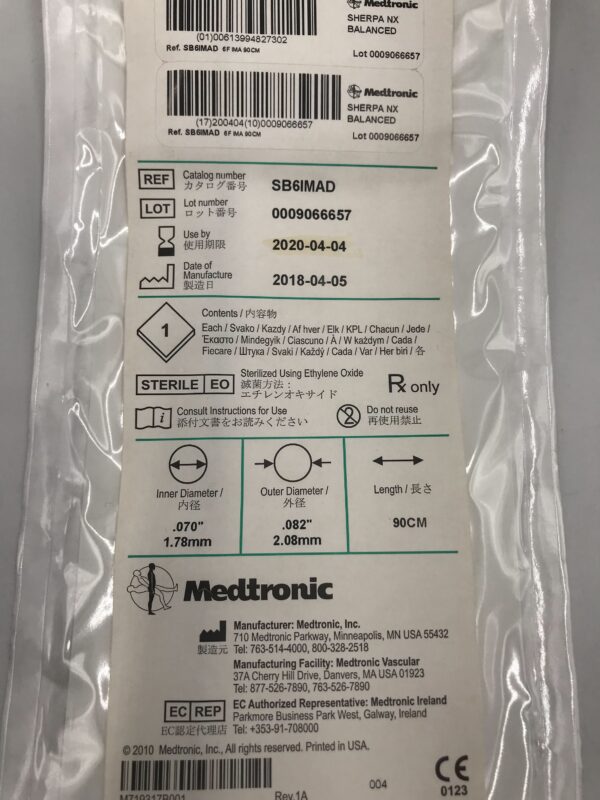 Medtronic SB6IMAD Sherpa NX Balanced Guiding Catheter IMA 6F 90cm (X ...
