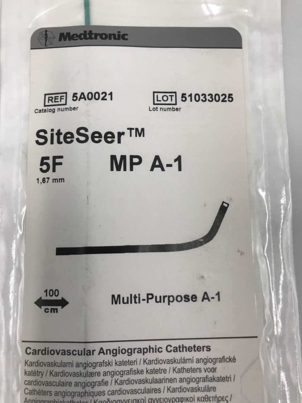 Medtronic 5A0021 SiteSeer Cardiovascular Catheter MP A-1 5F 100cm (X ...