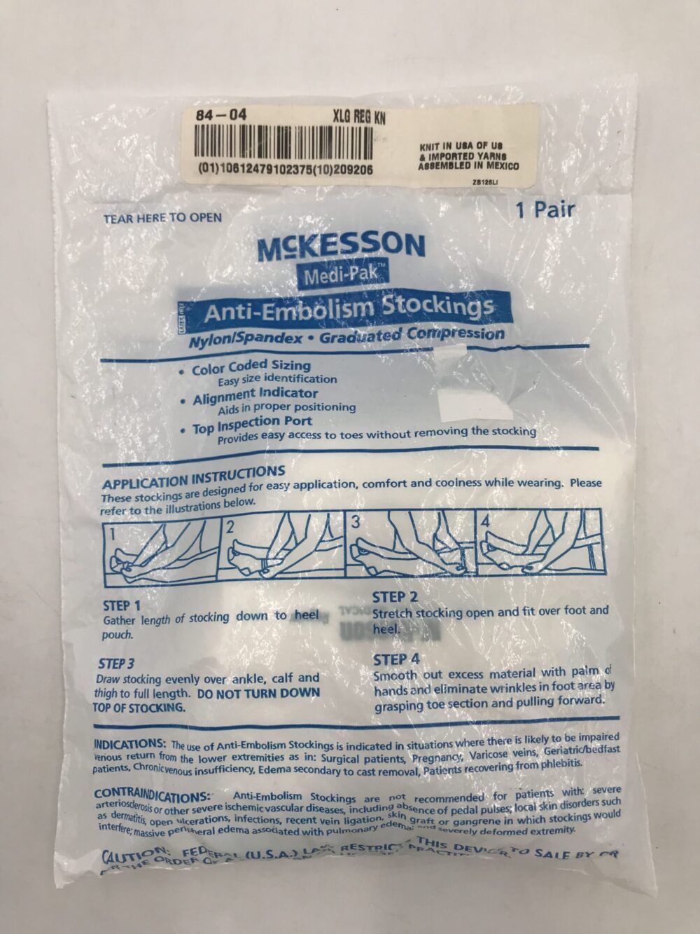 McKesson 84-04 Anti-Embolism Stockings XLG REG KN - GB TECH USA