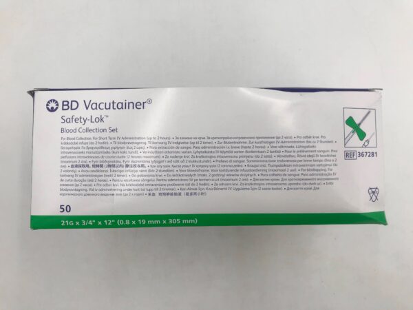 BD Vacutainer 367281 Safety-Lok Blood Collection Set 21G x 3/4in x 12in ...