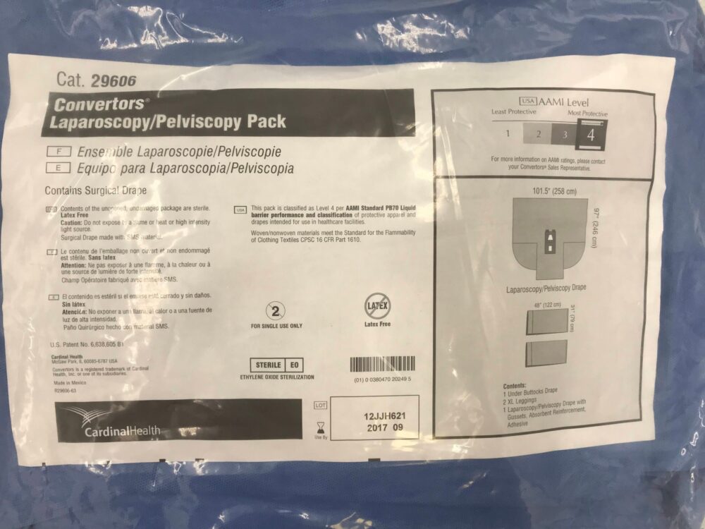 CARDINAL HEALTH 29606 Convertors Laparoscopy/Pelviscopy Pack AAMI Level ...