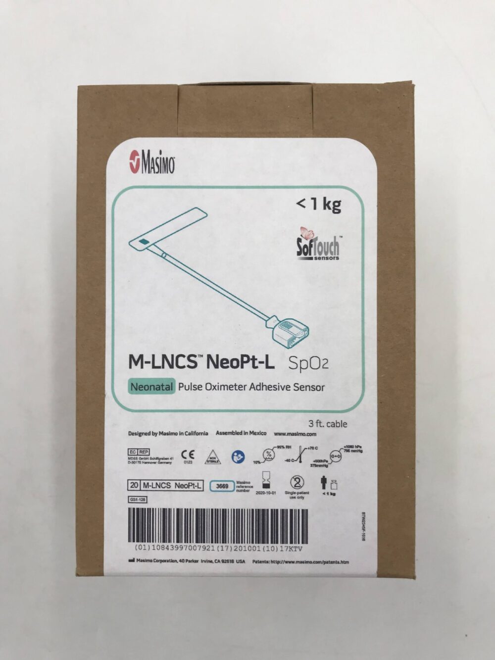 MASIMO 3669 SofTouch M-LNCS NeoPt-L SpO2 Neonatal Pulse Oximeter ...