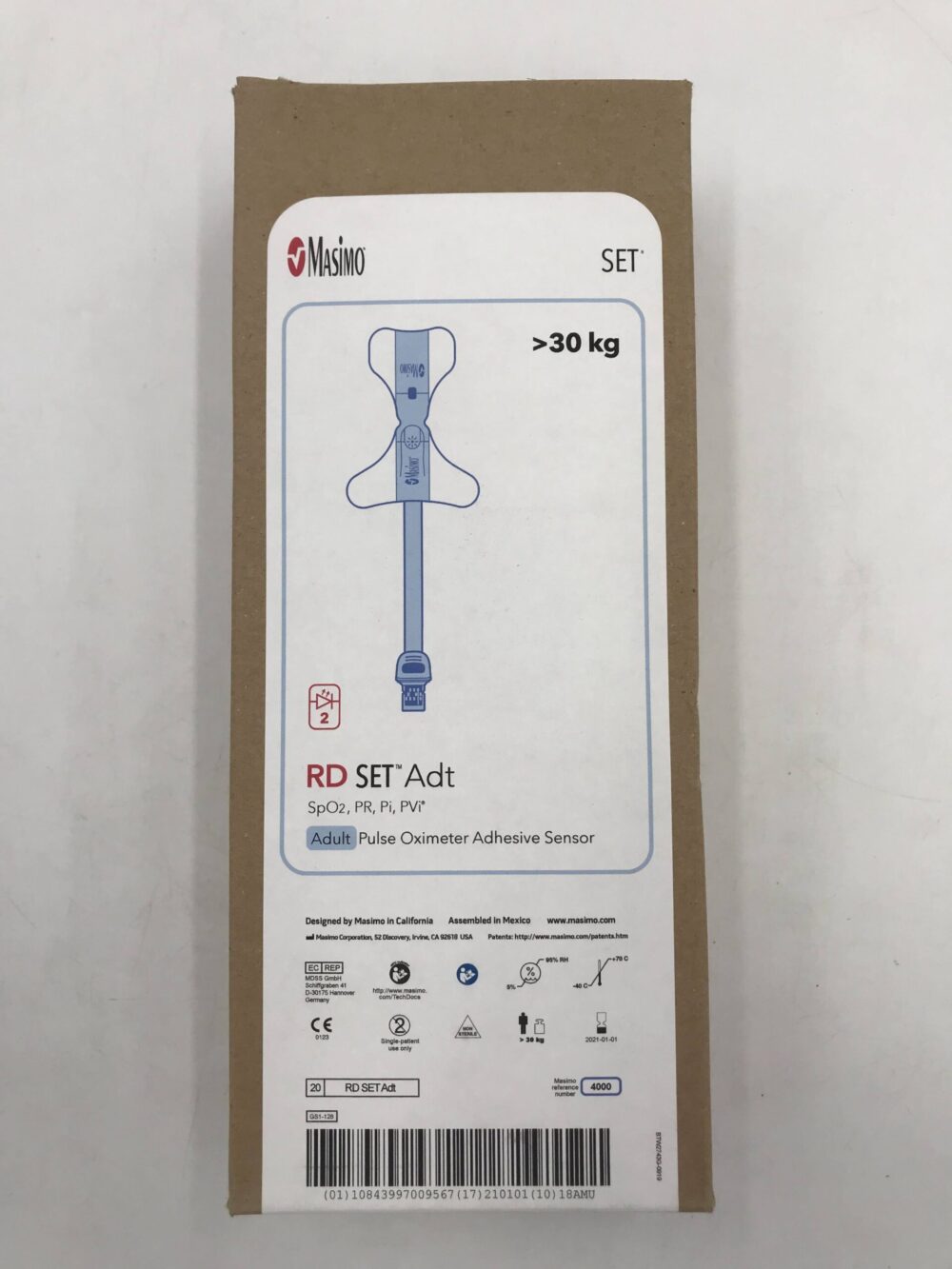 MASIMO 4000 RD Set Adt SpO2, PR, Pi, PVi, Adult Pulse Oximeter Adhesive ...