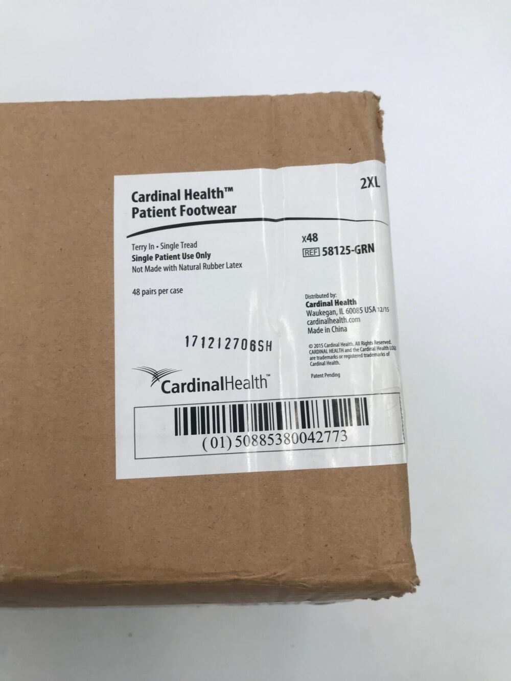 CARDINAL HEALTH 58125-GRN Patient Footwear 2XL (48/Case) - GB TECH USA